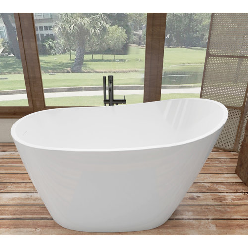 TZDD J29 51" x 30" Freestanding Soaking Acrylic Bathtub Free Standing Tub Deep Soaking Bath Tub ...
